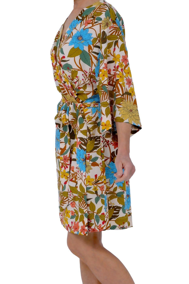 Multi-color Floral Short Robe – Mystique Intimates
